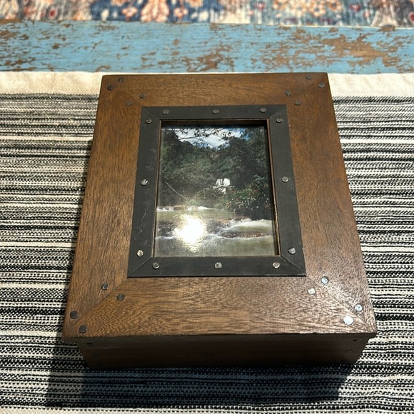 Accents | Vintage Look Lidded Trinket Box With Picture Frame | Poshmark